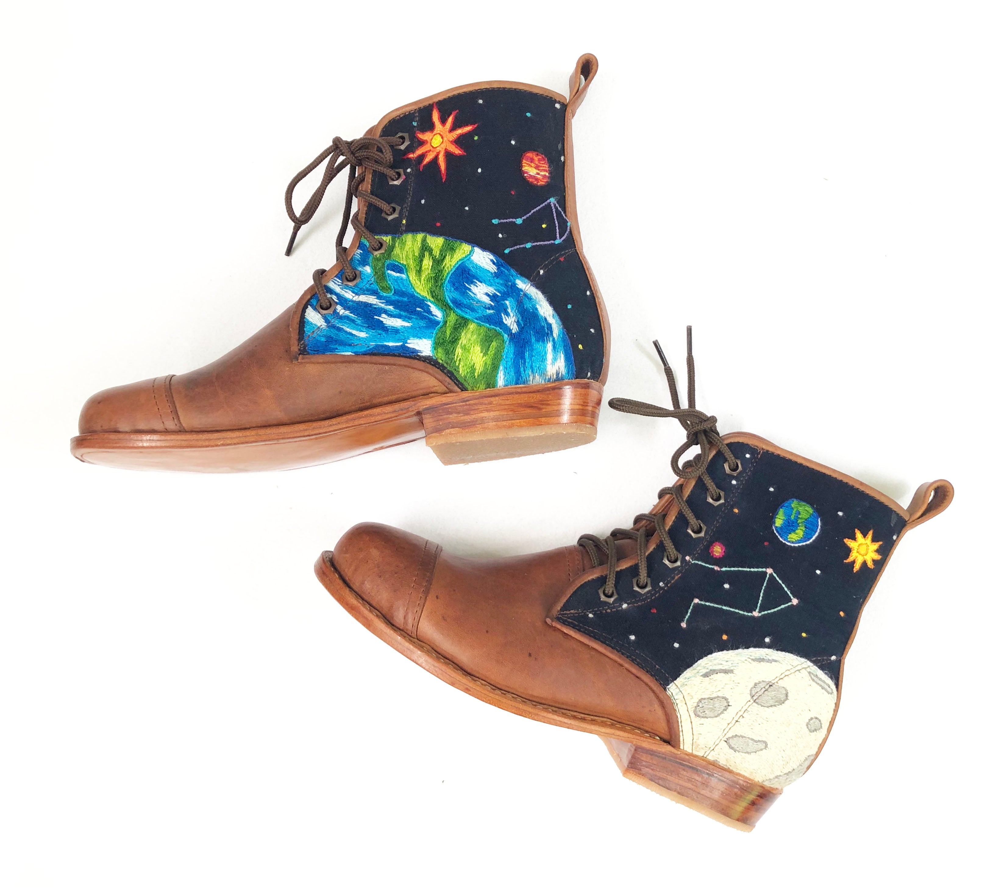Hand-embroidered Space Boots – Teysha